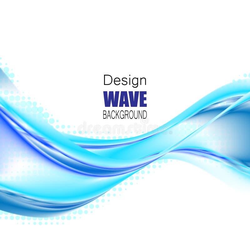 Blue Smooth Wave Design Stream Line Abstract Header Layout. Vector ...