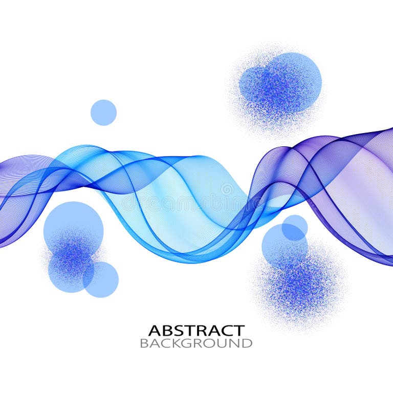 Blue Smooth Wave Lines on a White Background, Design Element Stock Vector - Illustration of ...