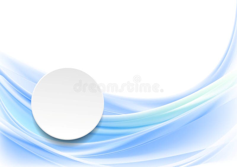 Blue Smooth Wavy Background with Blank Circle Stock Vector ...