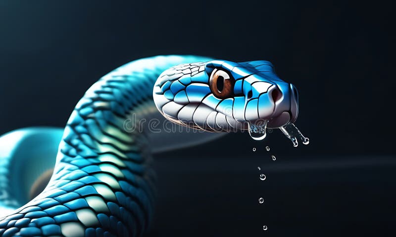 Blue Venomous Snake Illustration with Lifelike Detail Stock ...