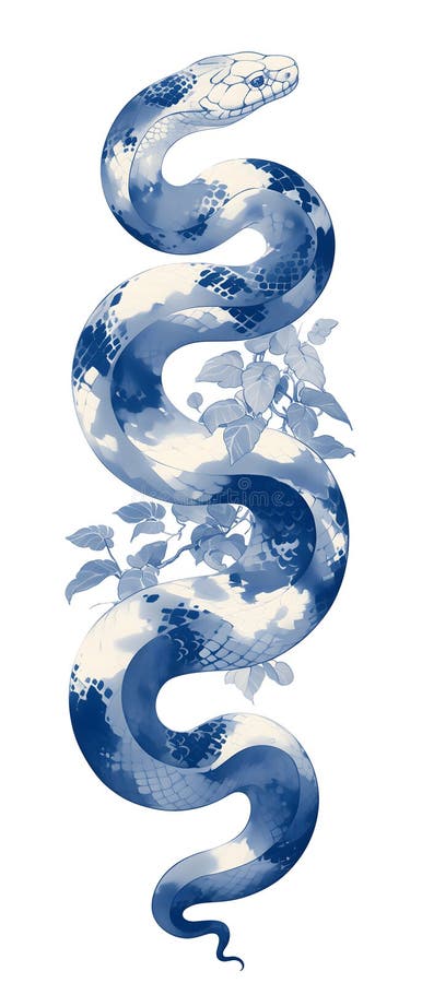 Blue Snake for Chinese New Year 2025. Isolated Design Element for New ...