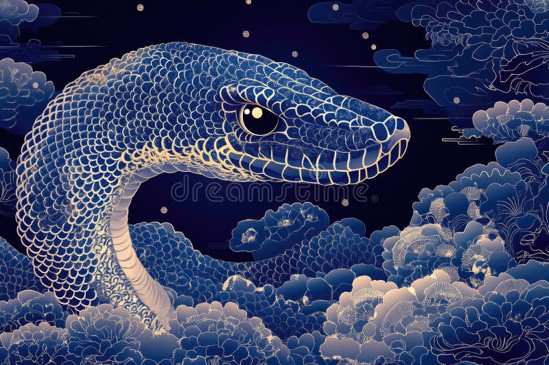 Blue Snake Floating Cloudy Sky Stock Photos - Free & Royalty-Free Stock ...