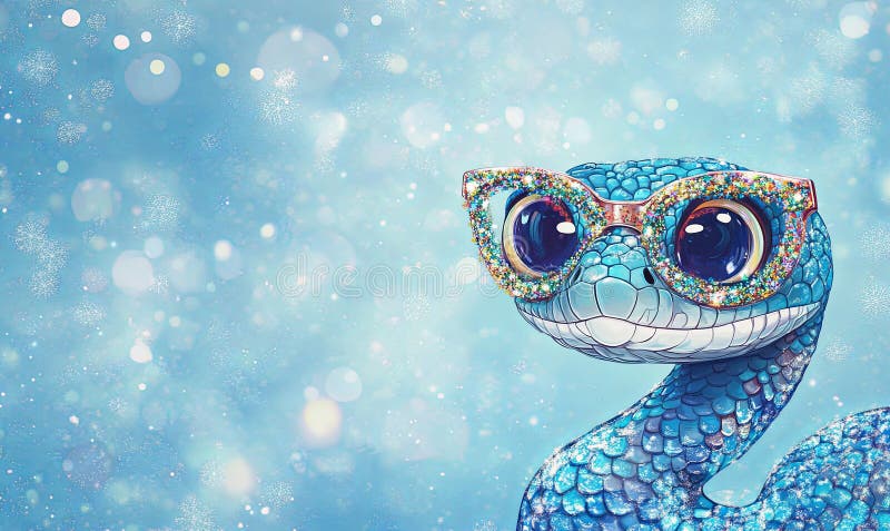 A Blue Snake with Glasses is Staring at the Camera Picture Stock Image ...