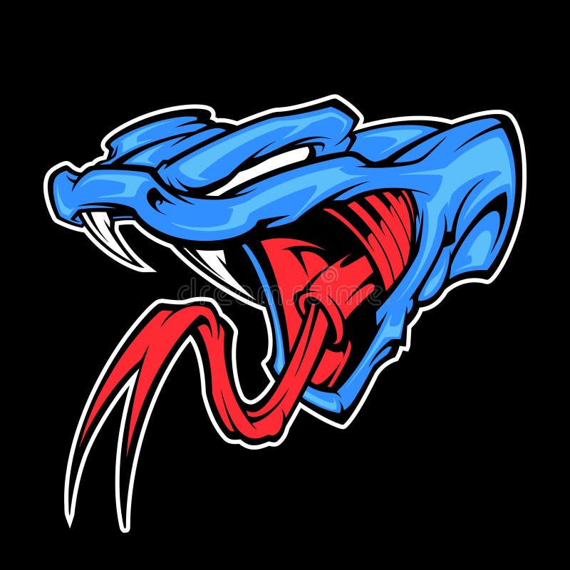 Blue snake head stock vector. Illustration of viper - 274758798