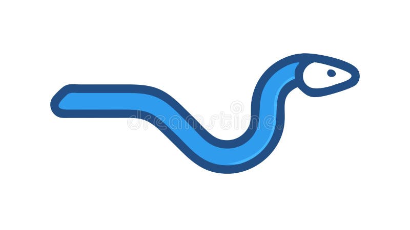 Blue Snake Icon Vector Illustration in Stylish Flat Design, Vector ...