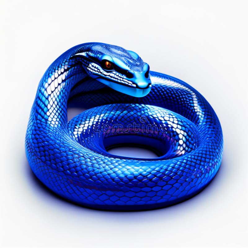 Blue Snake in the Jungle, 3D Rendering, 3D Illustration Generative AI ...