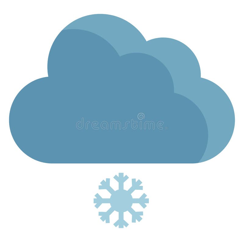 Blue Snow cloud, icon stock vector. Illustration of forecast - 260373732