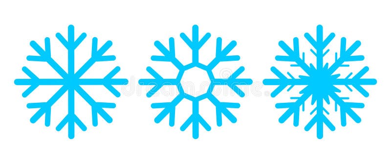 Blue Snow Flakes Vector Icon Set, Frozen Illustration, Isolate Freeze ...