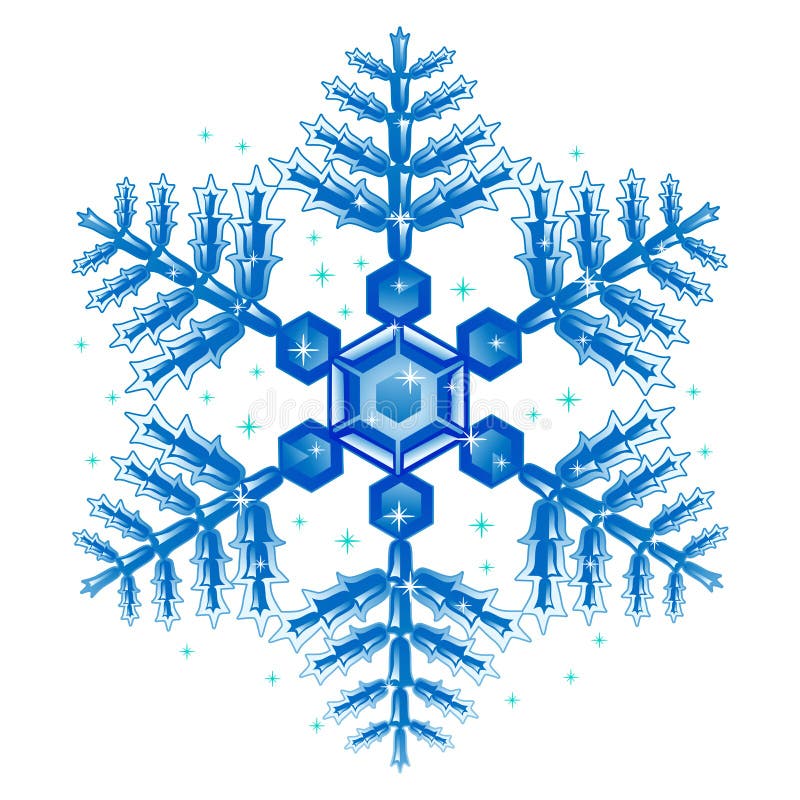 Blue Snow Flakes stock vector. Illustration of silhouette - 80592405