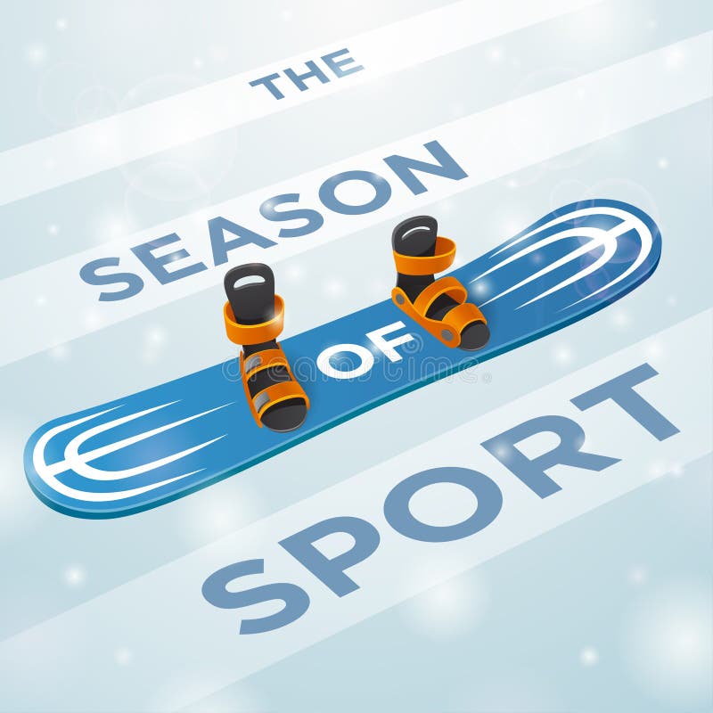 Blue snowboard in motion stock illustration. Illustration of season ...