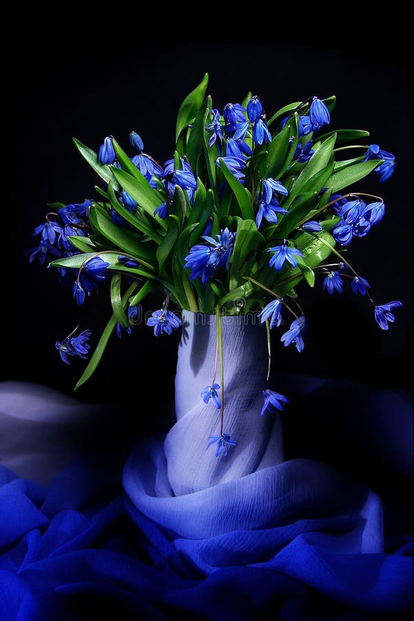 Blue snowdrops stock photo. Image of closeup, colorful - 10614982