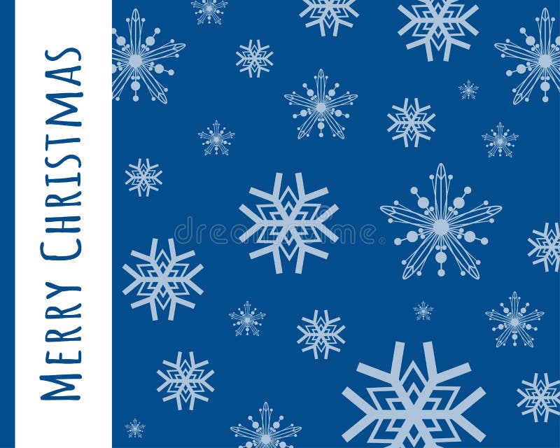 Blue Snowflake Night Christmas Card Stock Vector - Illustration of ...
