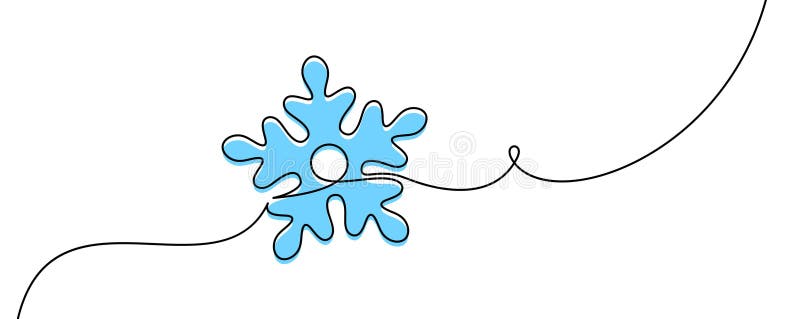 Blue Snowflake with Curved Line Art Stock Vector - Illustration of ...
