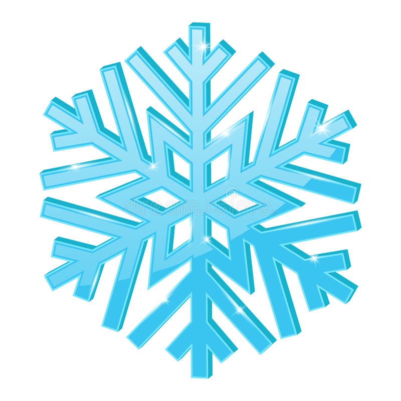 Blue snowflake. 3d symbol stock vector. Illustration of blue - 132712633