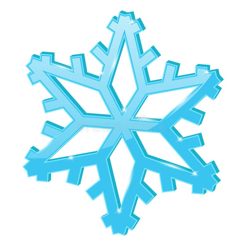 Blue snowflake. 3d symbol stock vector. Illustration of blue - 132712633