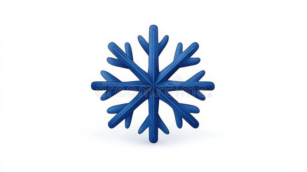 Blue Snowflake Design with Three-Dimensional Appearance on a White ...