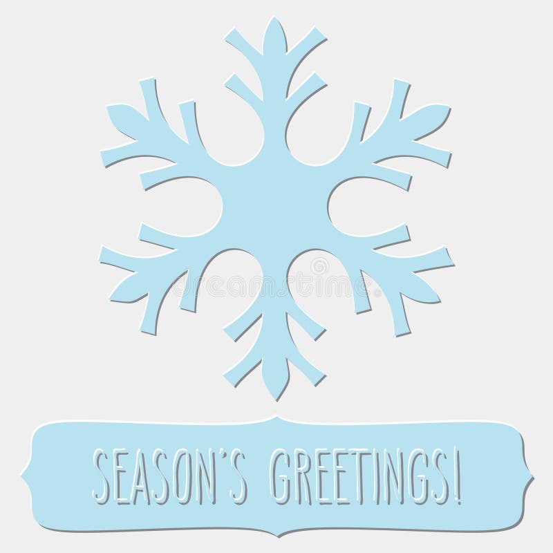 Blue Snowflake Frame and Season`s Greetings Stock Vector - Illustration ...