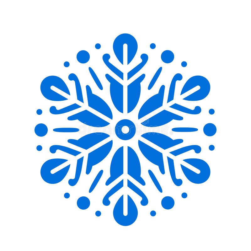 Blue Snowflake Icon on White Background. Flat Vector Illustration ...
