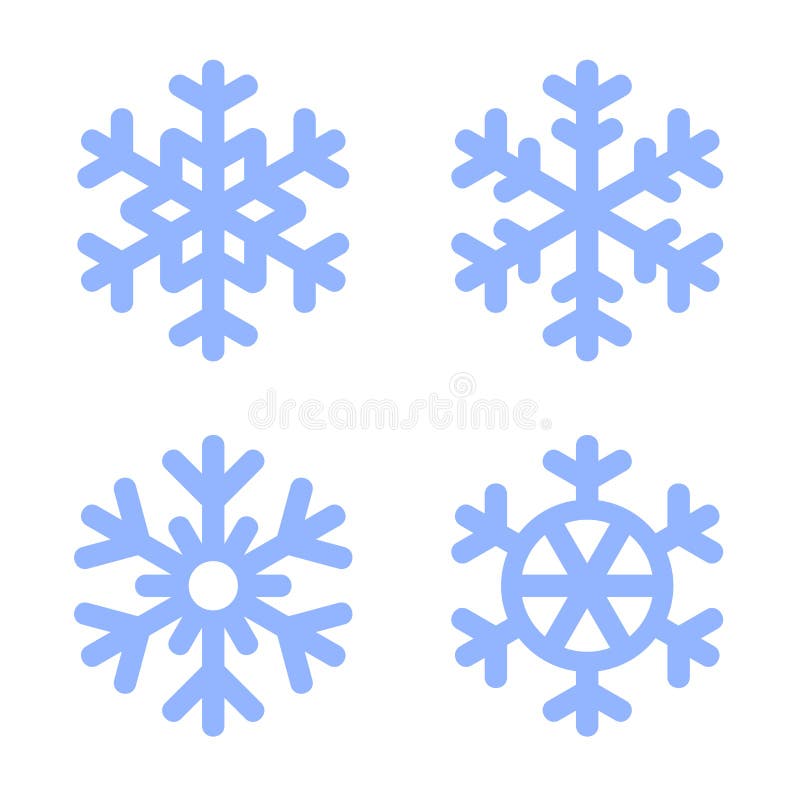 Snowflake Icons Set on White Background. Vector Stock Vector ...