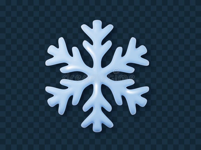Blue Snowflake Isolated. Christmas Pastel Shiny Decoration Vector 3d ...