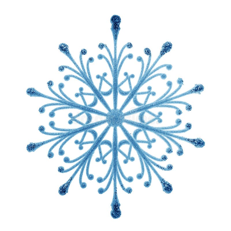 Blue snowflake isolated stock photo. Image of decorative - 64021350