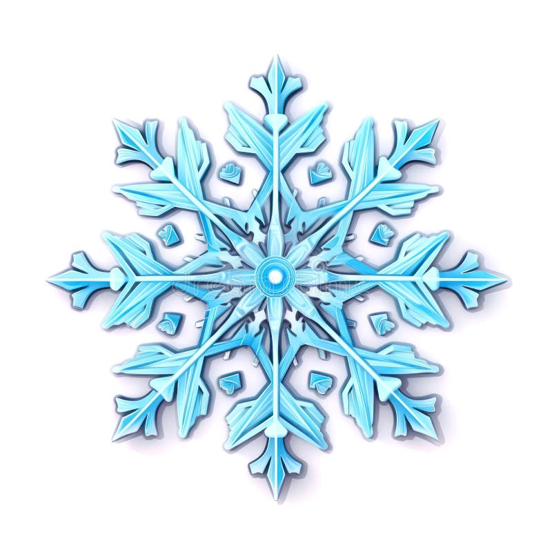 Blue Snowflake on White Background. Stock Illustration - Illustration ...