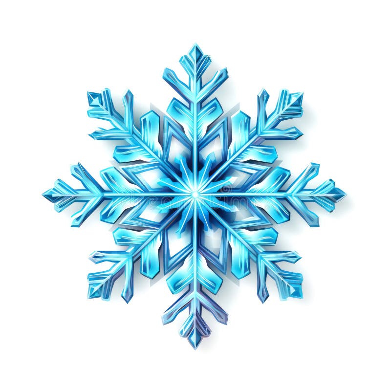 Blue Snowflake on White Background. Stock Illustration - Illustration ...