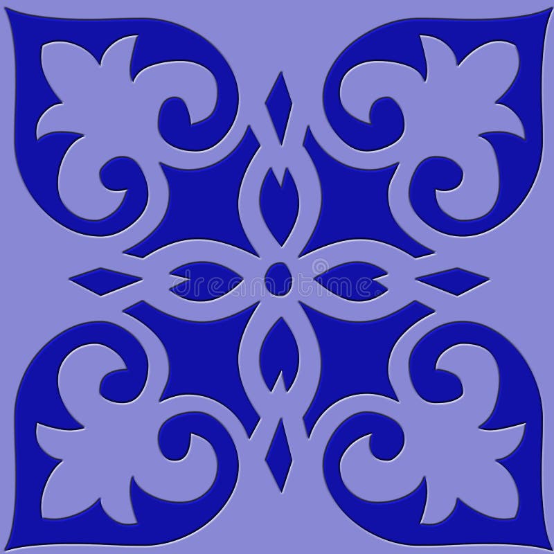 Blue Snowflake Pattern Tile Design Template Framework Set 5 Stock ...