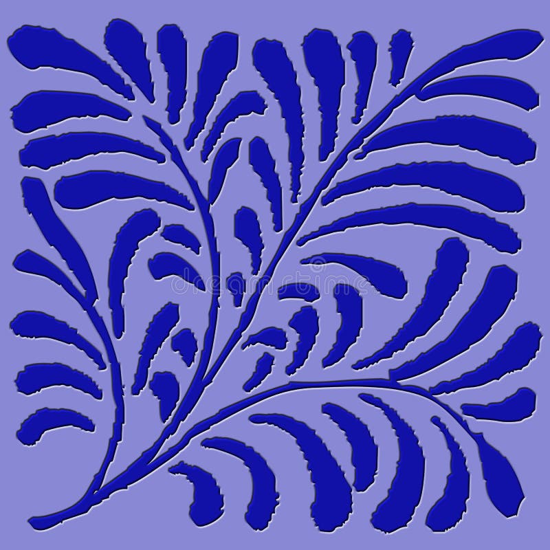 Blue Snowflake Pattern Tile Design Template Framework Set 5 Stock ...