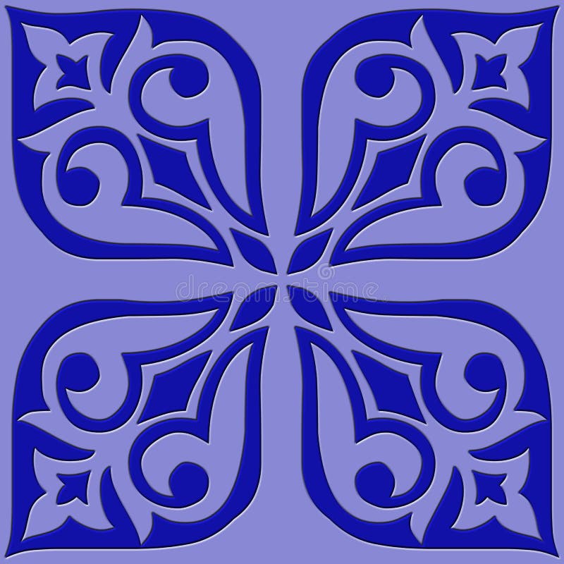 Blue Snowflake Pattern Tile Design Template Framework Set 5 Stock ...