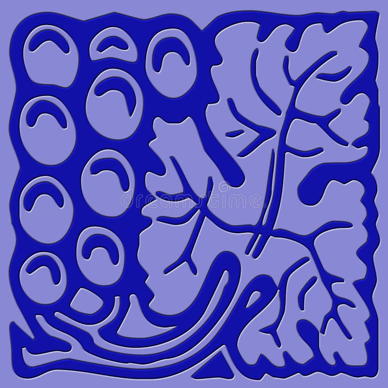 Blue Snowflake Pattern Tile Design Template Framework Set 5 Stock ...