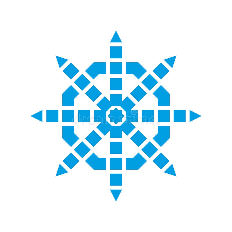 Pixel snowflake stock vector. Illustration of decoration - 35352055