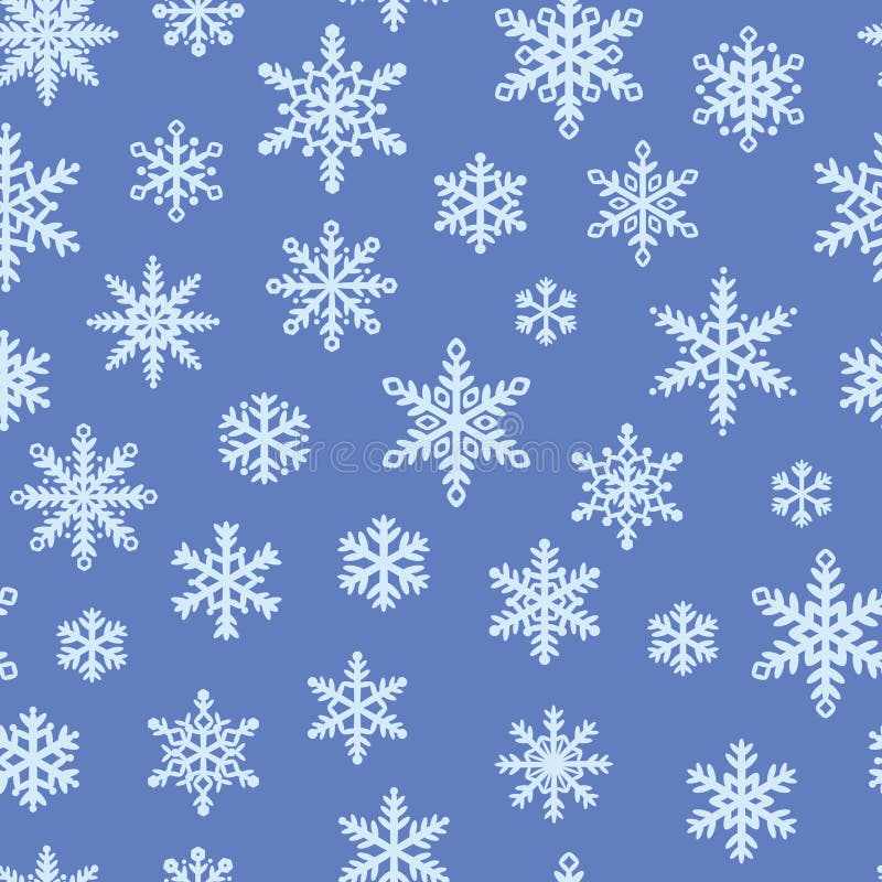Blue Snowflake Seamless Repeat Pattern Design, Winter Background Stock ...