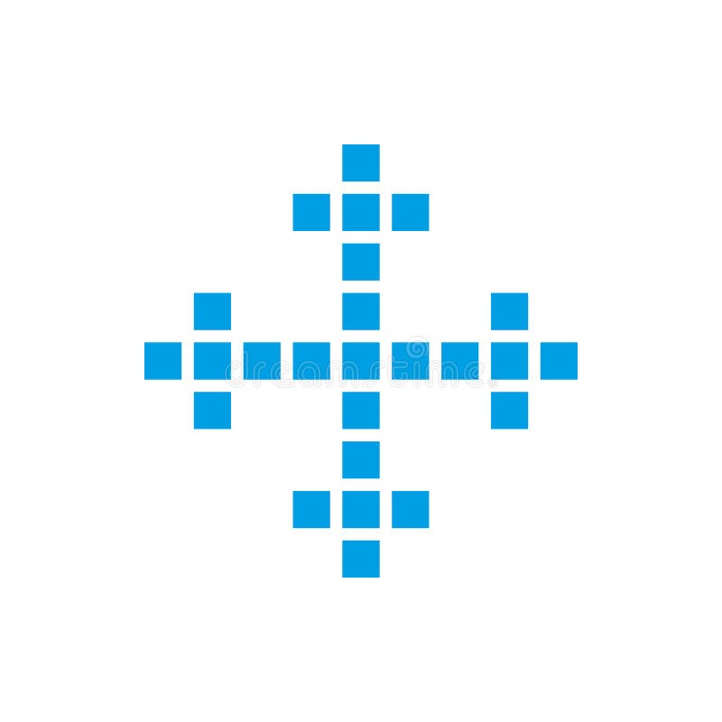Blue Snowflake. Vector Abstract Logo and Icon. Pixel Art and Point ...