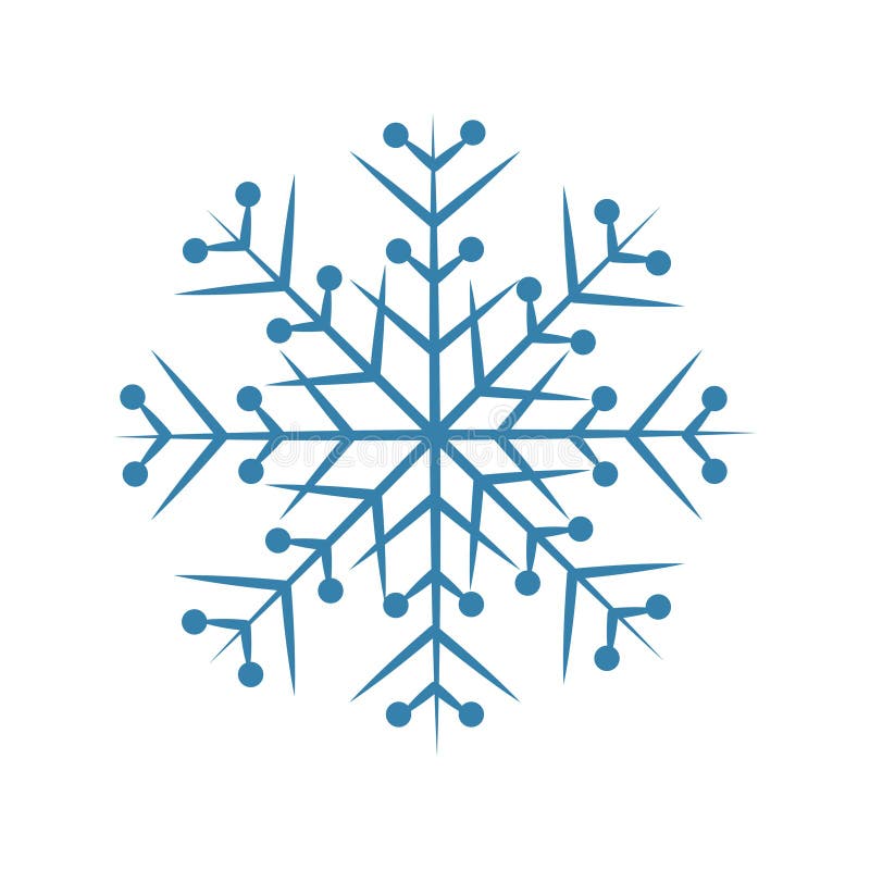 Blue Snowflake on a White Background, Icon. Beautiful Blue Snowflake ...