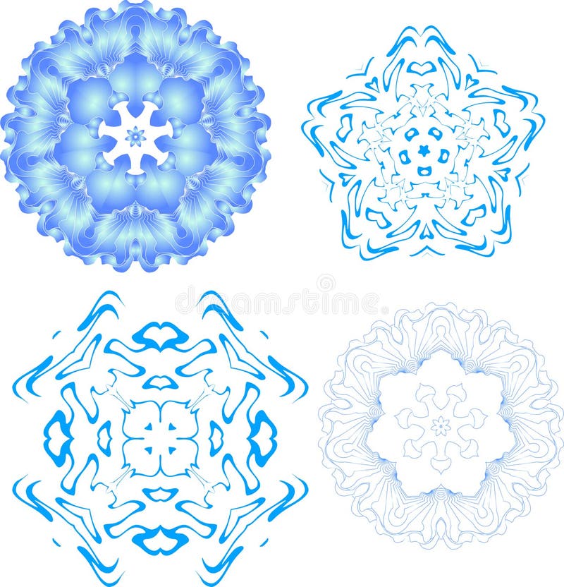 Blue snowflakes stock vector. Illustration of snowflake - 7338764