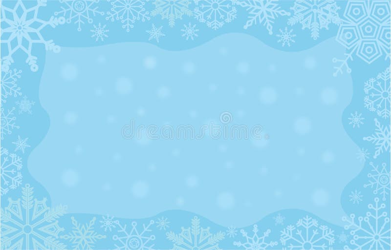 Blue Snowflakes Cool Cold Winter Snow Background Stock Vector ...
