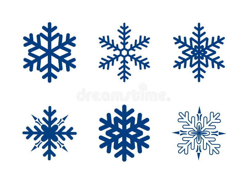 Blue Snowflakes Isolated on White Stock Illustration - Illustration of ...
