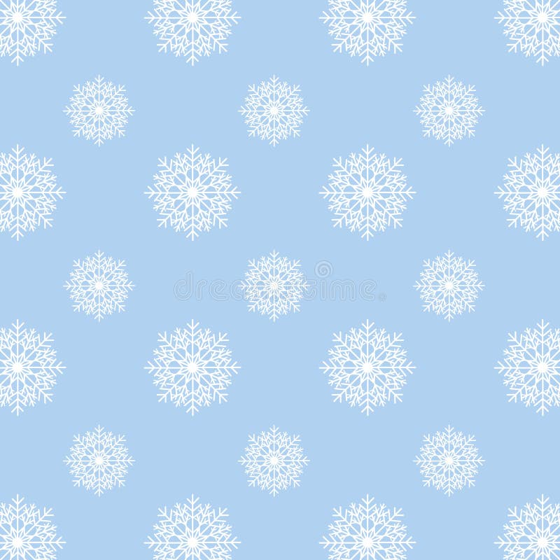 Blue Snowflakes Pattern. White Snowflakes Pattern on Blue Background ...