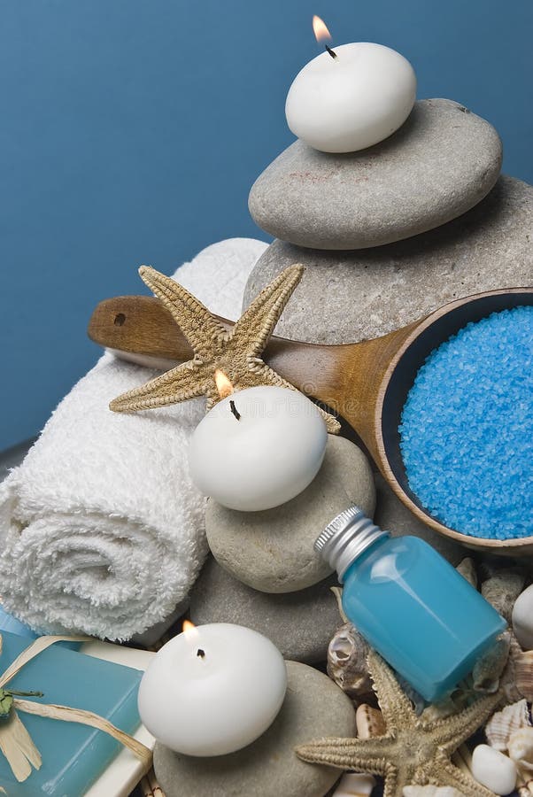 Zen balance and blue spa. stock image. Image of background - 17155929