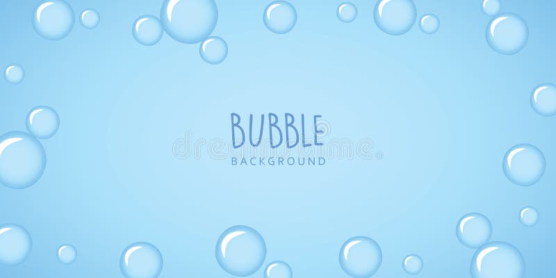 Blue Soap Bubble Border Isolated on White Background Stock Vector ...