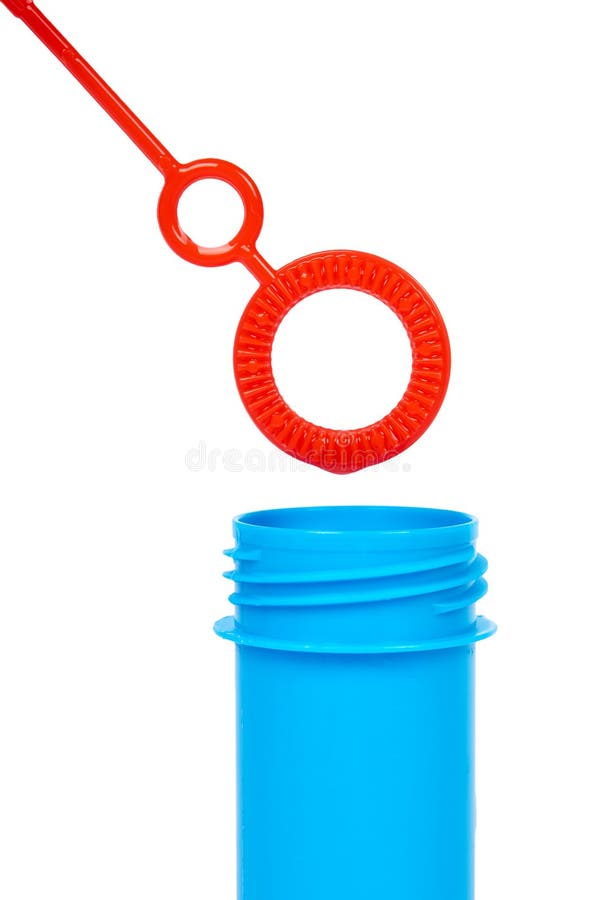 Blue Soap Bubble Bottle Isolated on White Background Stock Image ...