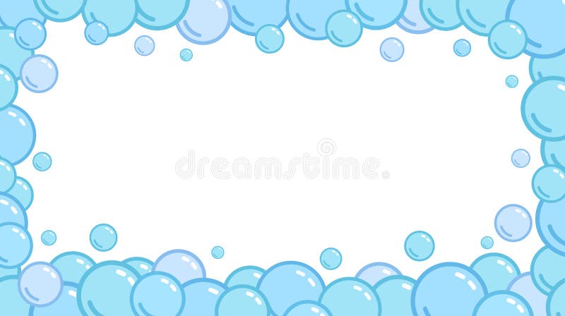 Blue Soap Bubbles Frame. Foam Border, Suds Decorative Divider. Soap ...