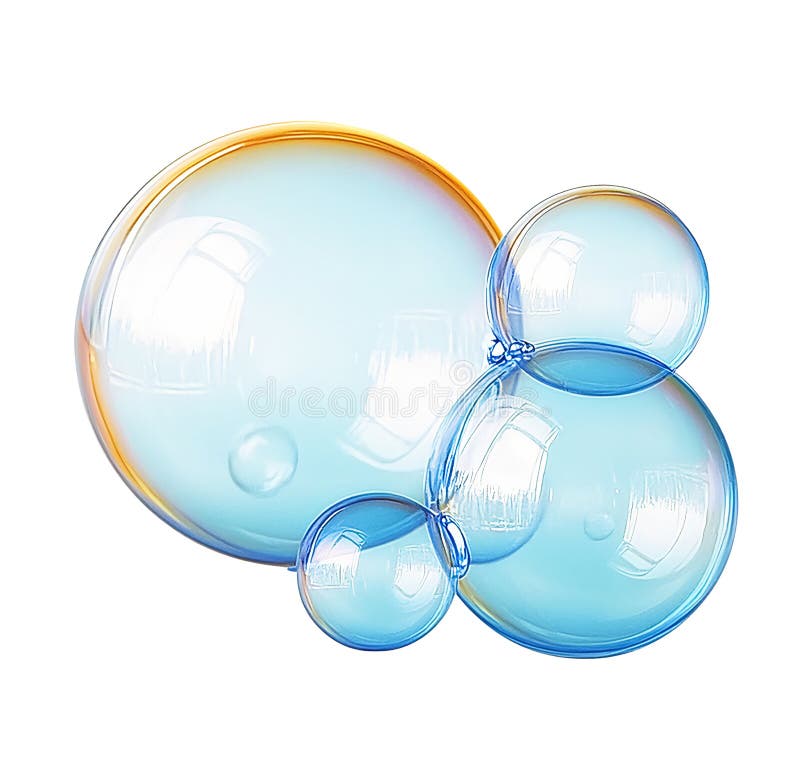 Blue Soap Bubbles - Isolated on White Background Stock Image ...