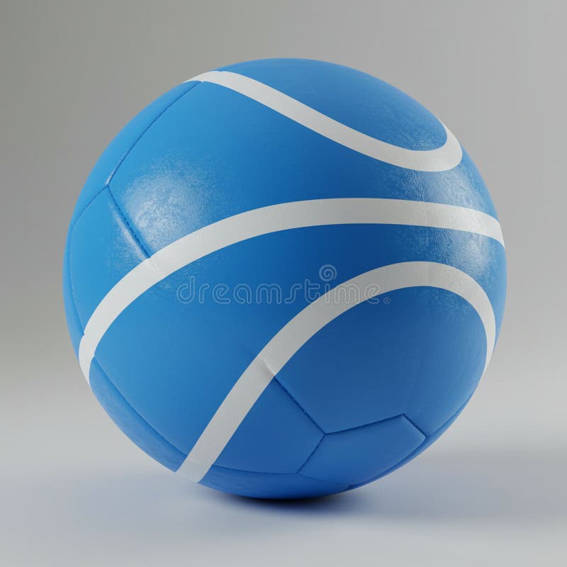 A Blue Soccer Ball with White, Curved Lines Creating an Overlapping ...