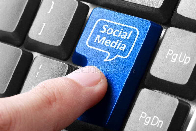 Social Media keyboard stock image. Image of macro, business - 23607645