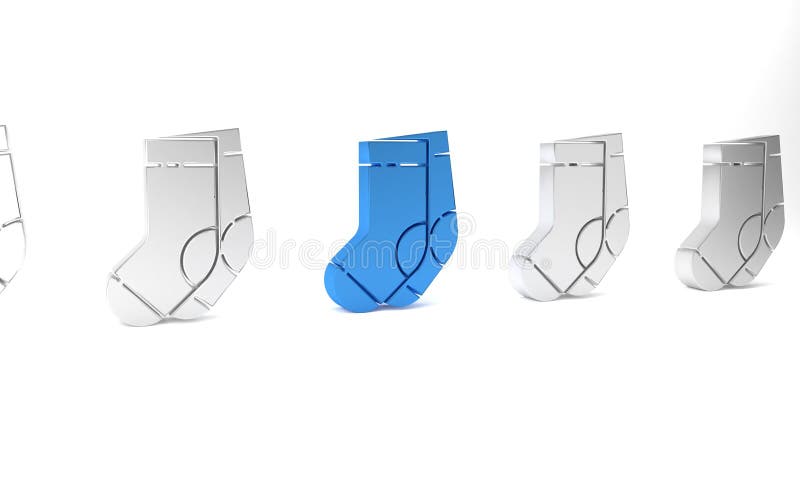 Blue Socks Icon Isolated on White Background. Minimalism Concept Stock ...