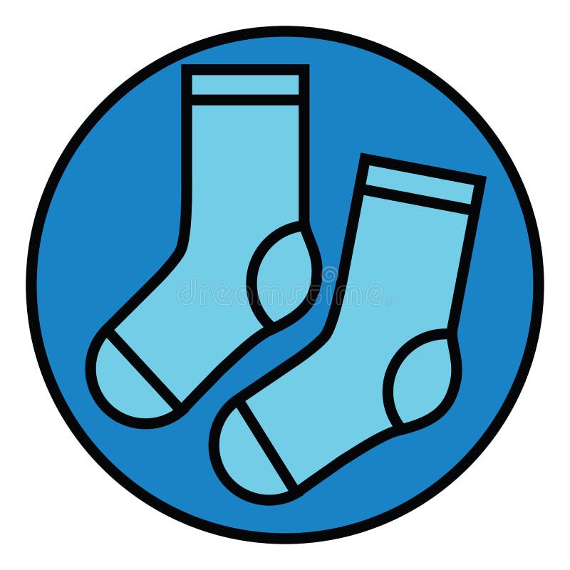 Blue socks, icon stock vector. Illustration of socks - 261368001