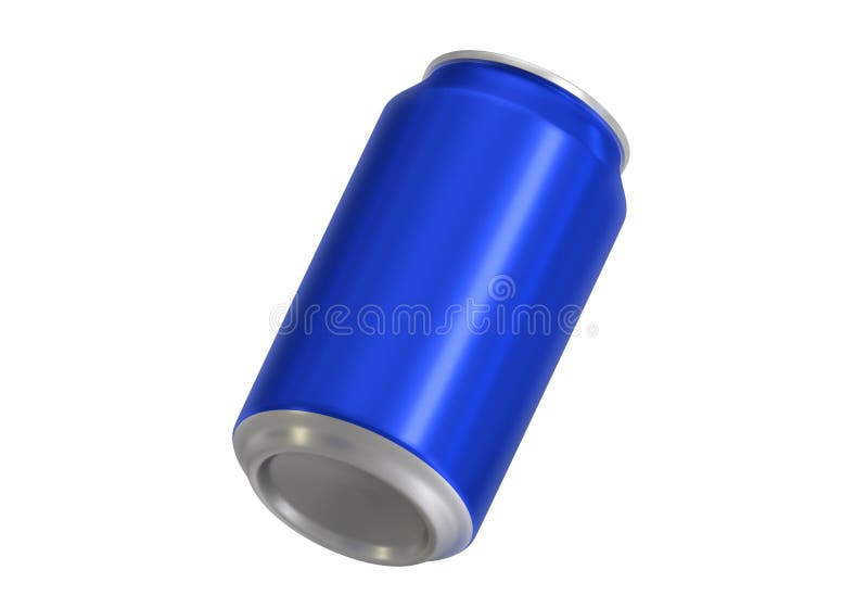 Blue Soda Aluminum Can on White Background Stock Illustration ...