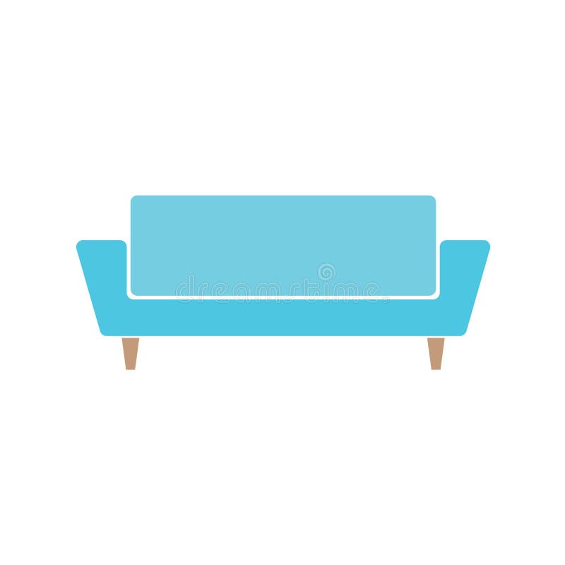 Blue sofa icon stock vector. Illustration of style, contour - 108989305